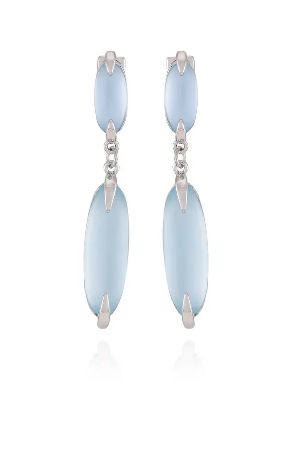 Vince Camuto Silvertone & Blue Stone Drop Earrings - Silver Tone
