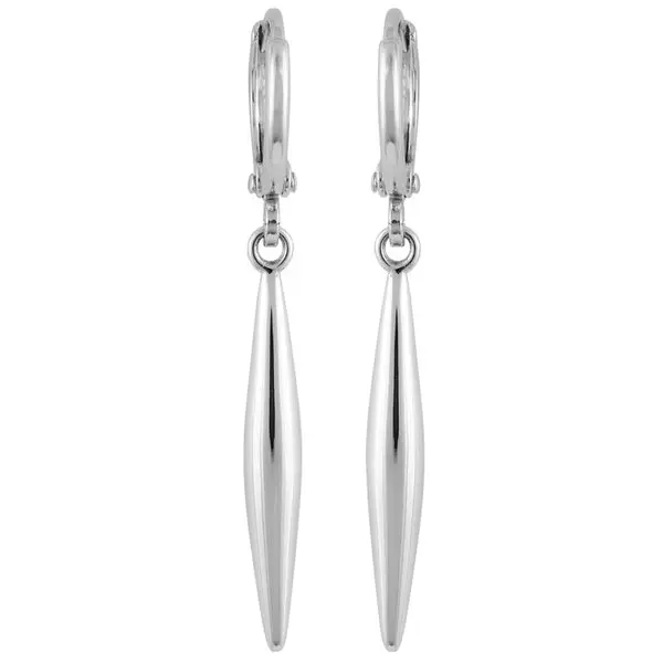 Vince Camuto Silvertone Spear Dangle Huggie Hoop Drop Earrings