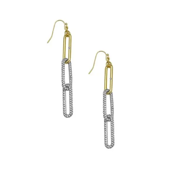 Vince Camuto Crystal Stone Paper Clip Drop Earrings - Two Tone