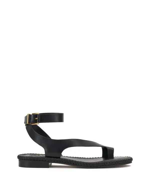 Vince Camuto Libahs Flat Sandal - Black Leather
