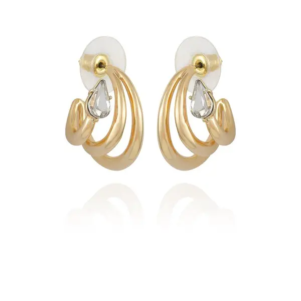 Vince Camuto Goldtone Crystal Stone Small Hoop Earring - Gold Tone
