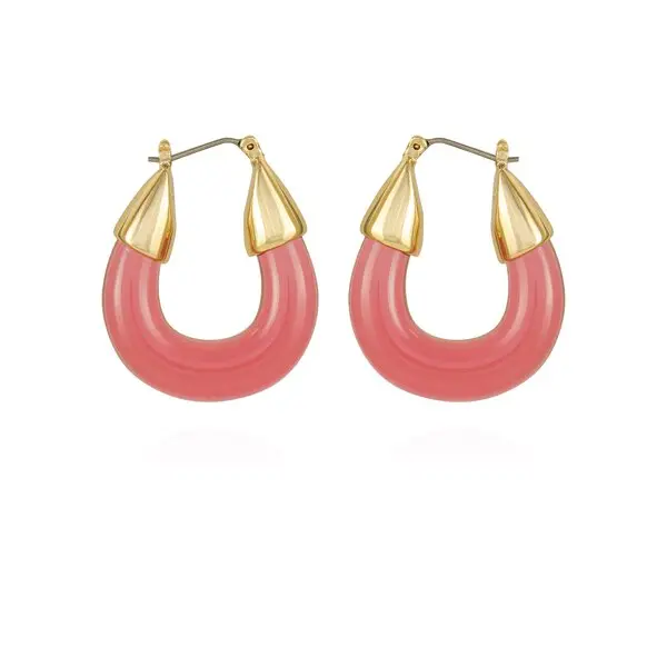 Vince Camuto Goldtone Pink Candy Hoop Earrings - Gold Tone