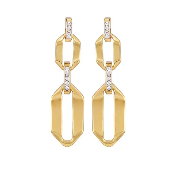 Vince Camuto Goldtone And Crystal Link Drop Earrings - Two Tone