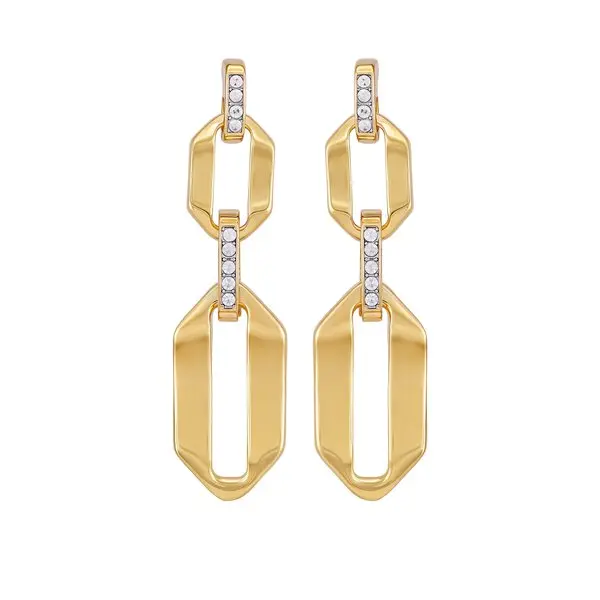 Vince Camuto Gold-tone And Crystal Drop Earrings - Two Tone