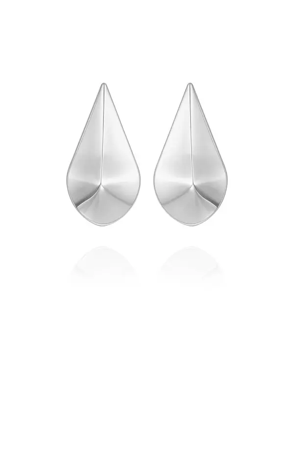 Vince Camuto Sculptural Dome Drop Earrings - Silver Tone