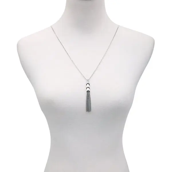 Vince Camuto Silvertone Tassel Pendant Necklace