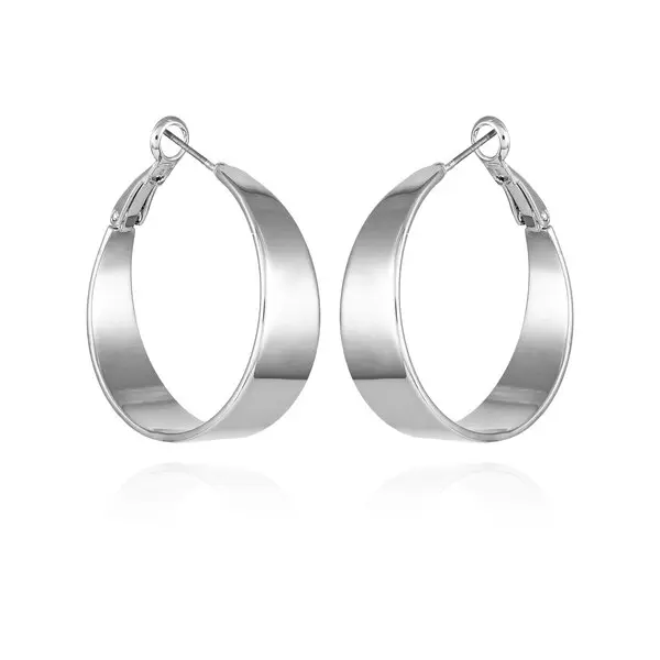 Vince Camuto Band Thick Hoop Earrings - Silver Tone