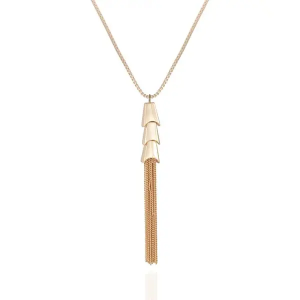 Vince Camuto Long Tassel Chain Necklace - Gold Tone