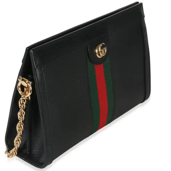 Gucci Calfskin Gg Ophidia Shoulder Bag - Black