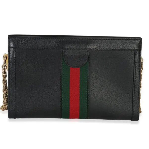 Gucci Calfskin Gg Ophidia Shoulder Bag - Black