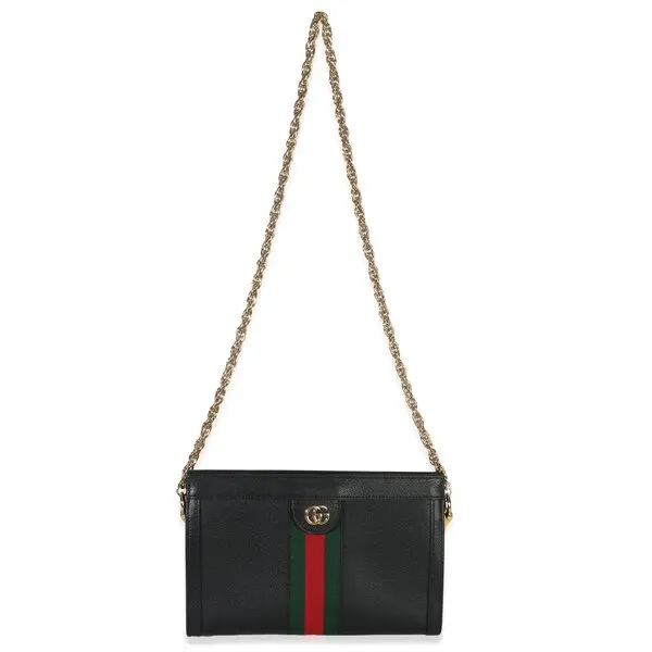 Gucci Calfskin Gg Ophidia Shoulder Bag - Black