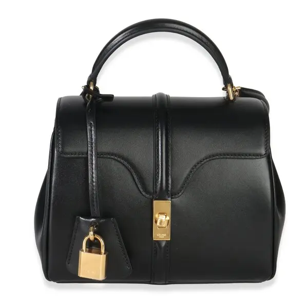 Celine 16 Top Handle Bag - Black