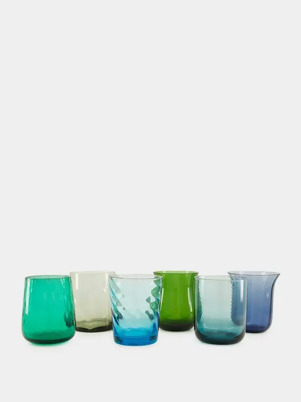 BITOSSI Set Of 6 Textured Glass Tumblers
