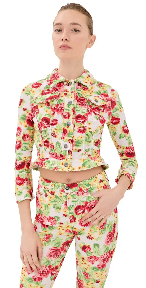 Acne Studios Floral Print Button Down Jacket