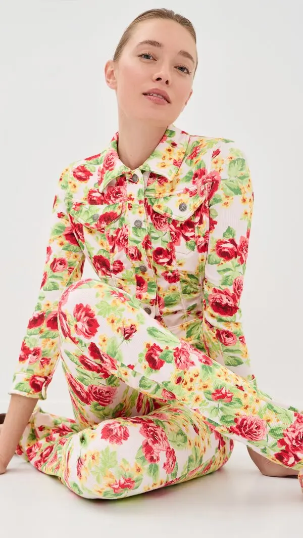 Acne Studios Floral Print Button Down Jacket