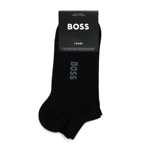 BOSS Bamboo-blend Logo Socks - Black