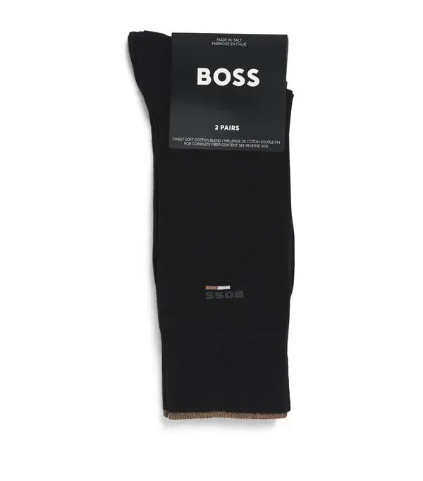 BOSS Cotton-blend Iconic Logo Socks - Black