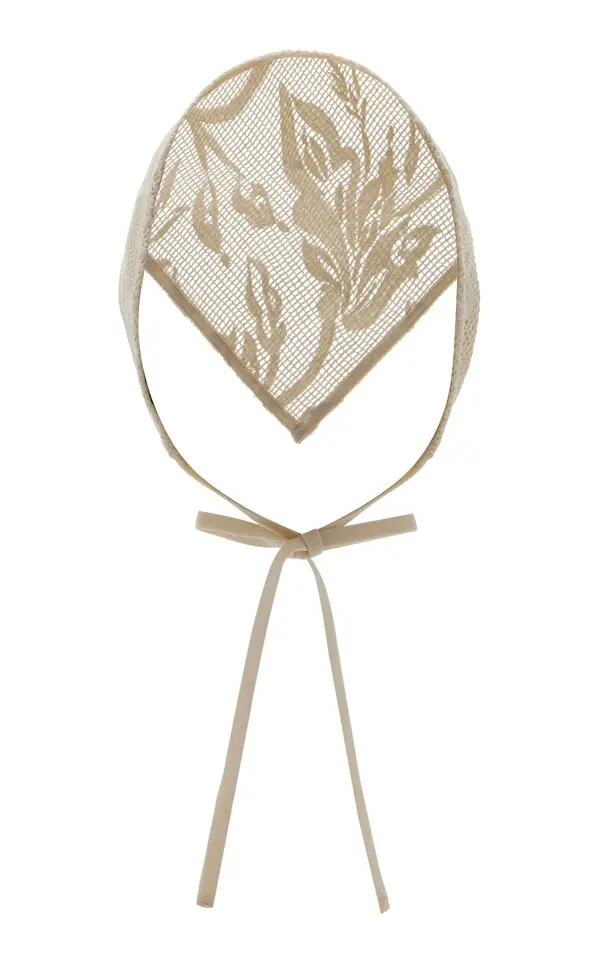 SOLEIL SOLEIL Betty Lace Headscarf - White