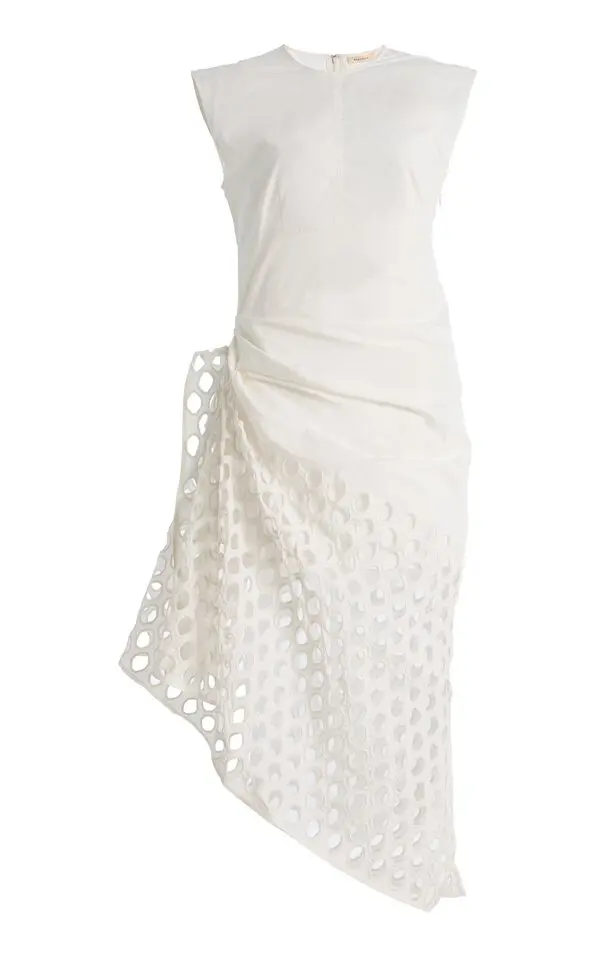 DIOTIMA Notting Broderie Anglaise Cotton Midi Dress - White