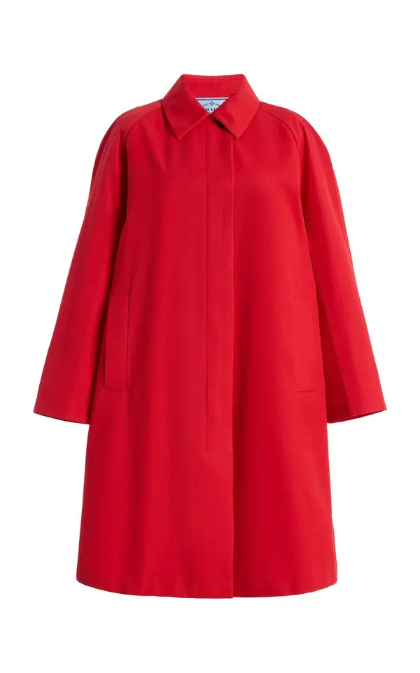 Prada Gabardine Coat - Red