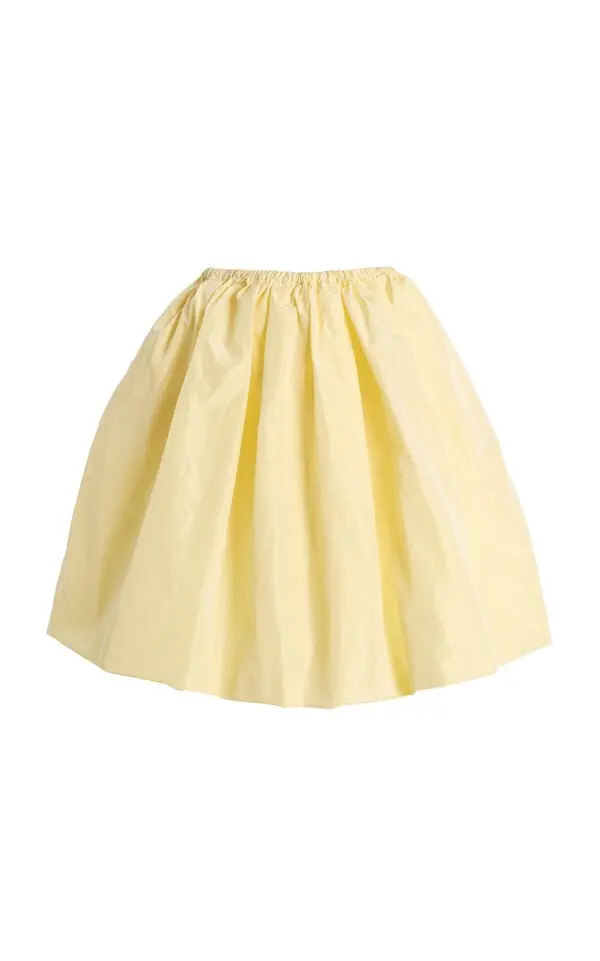 Prada Silk Taffeta Midi Skirt - Neutral