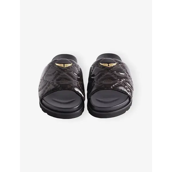 Zadig&Voltaire Patent-leather Slides - Black