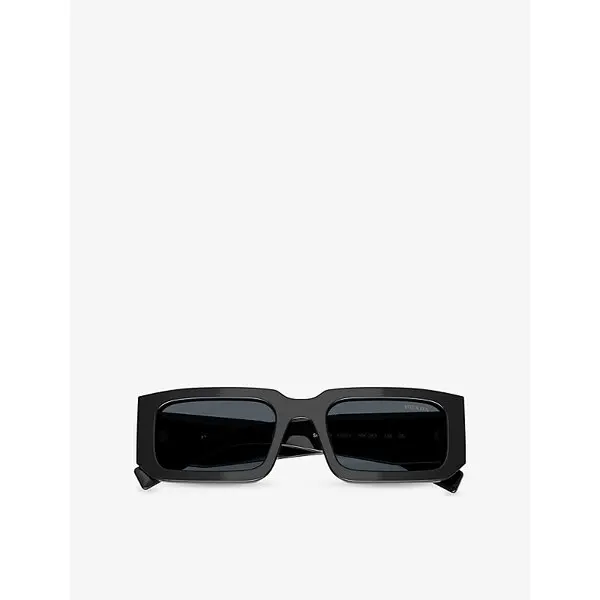Prada Rectangle-frame Acetate Sunglasses - Black