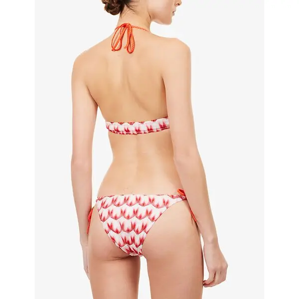 Missoni Chevron-print Raschel Knit Bikini Set - Multi Red/pink