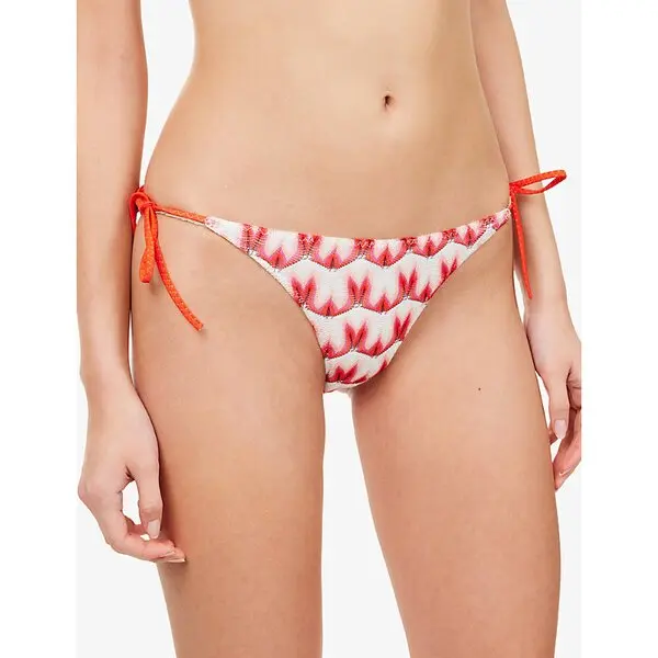 Missoni Chevron-print Raschel Knit Bikini Set - Multi Red/pink