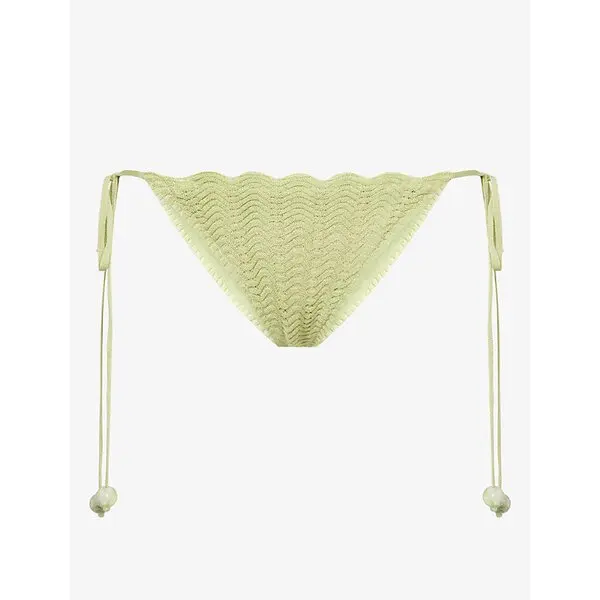 Devon Windsor Open-knit Bikini Bottom - Matcha