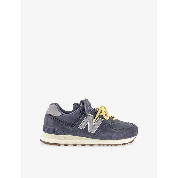 NEW BALANCE 574 Suede Trainers - Darker Sea Salt Ligh