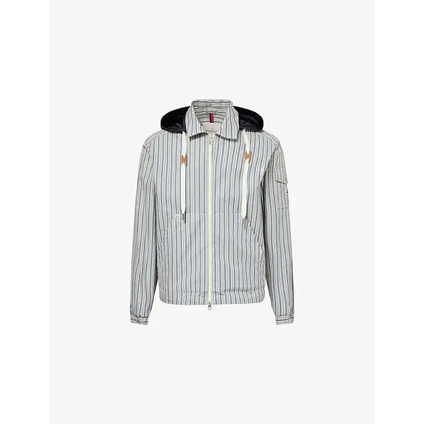 Moncler Havas Striped Cotton Jacket - Dark Blue