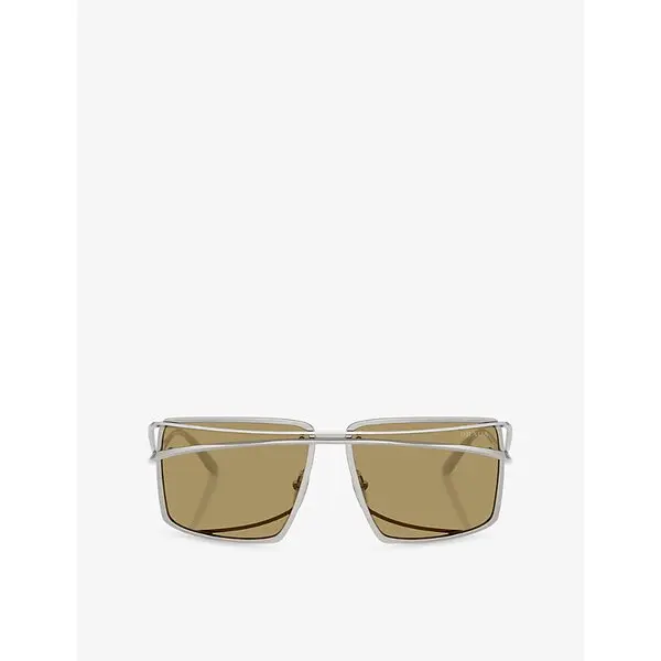 Prada Pr C55s Irregular-frame Metal Sunglasses - Clear