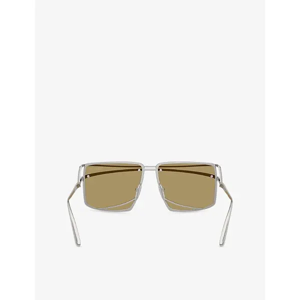 Prada Pr C55s Irregular-frame Metal Sunglasses - Clear