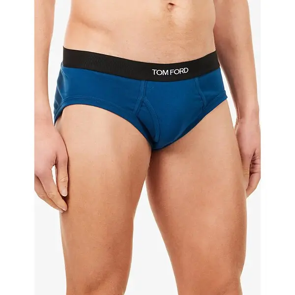 TOM FORD Classic Cotton-jersey Boxer Briefs - Navy/blue