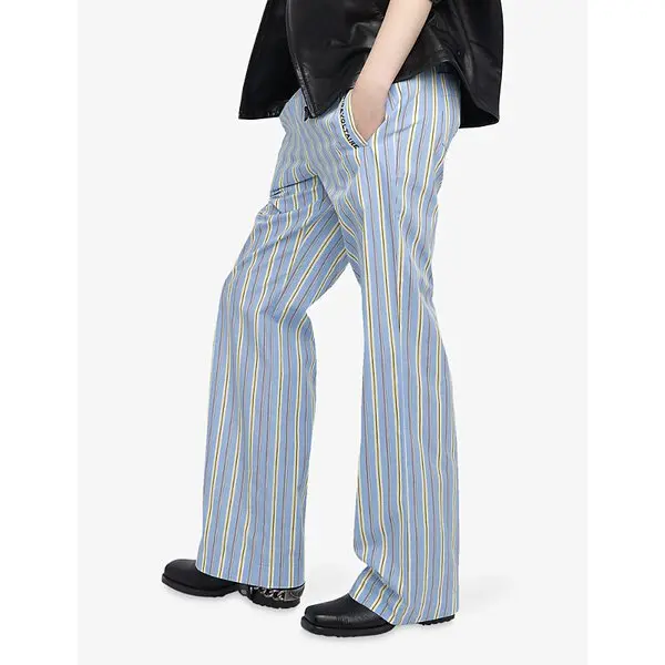 Zadig&Voltaire Stripe-print Cotton Trousers - Sixtine
