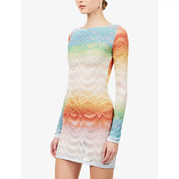 Missoni Gradient Raschel-knit Mini Dress