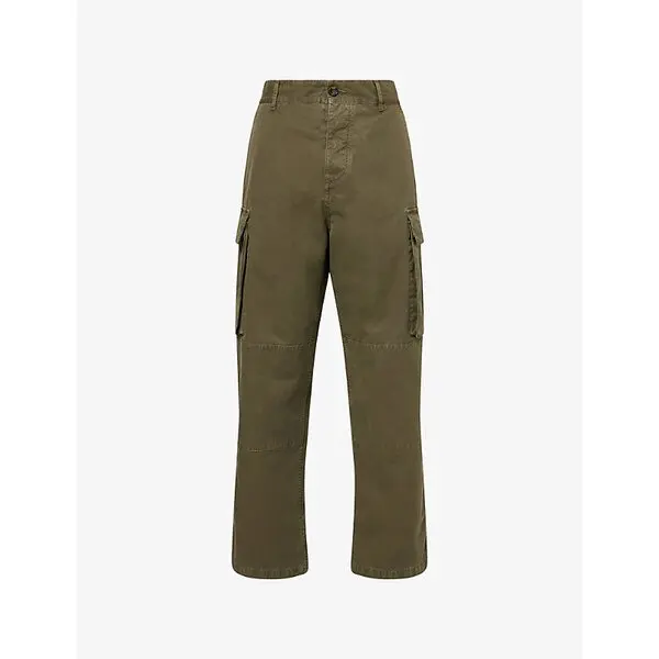 JW Anderson Wide-leg Cotton Cargo Trousers - Khaki