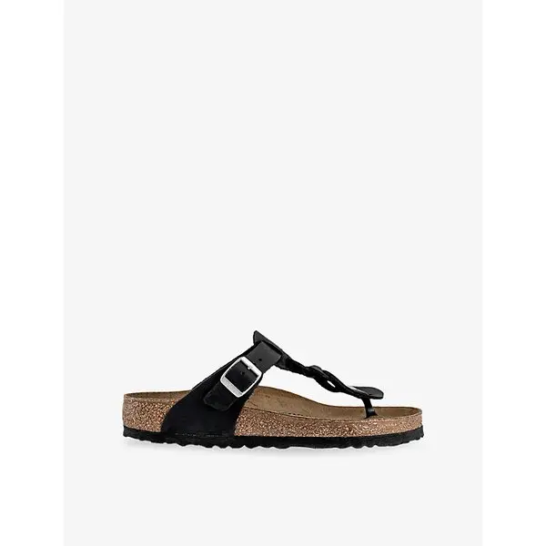 BIRKENSTOCK Toe-post Leather Sandals - Black Braided Leather