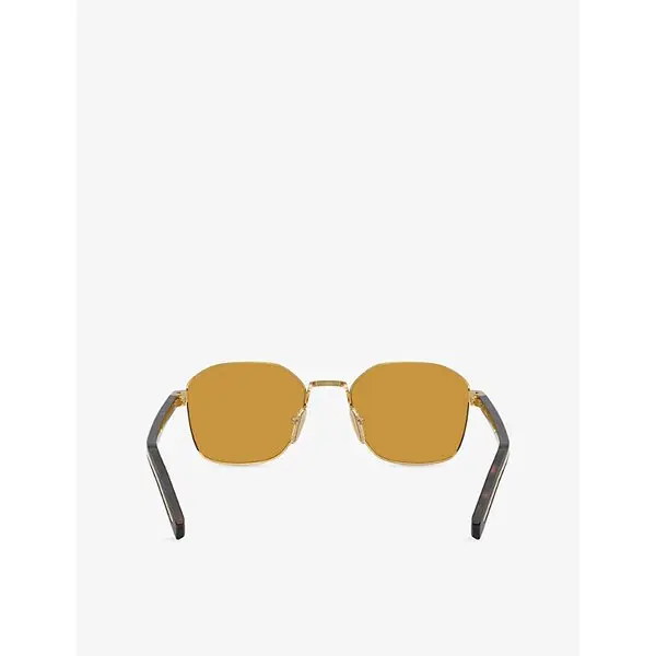 Prada Square-frame Steel Sunglasses - Gold