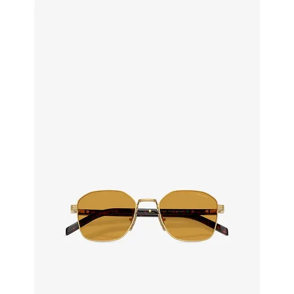 Prada Square-frame Steel Sunglasses - Gold