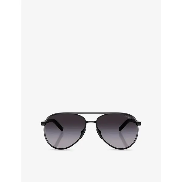 Prada Pilot-frame Metal Sunglasses - Black