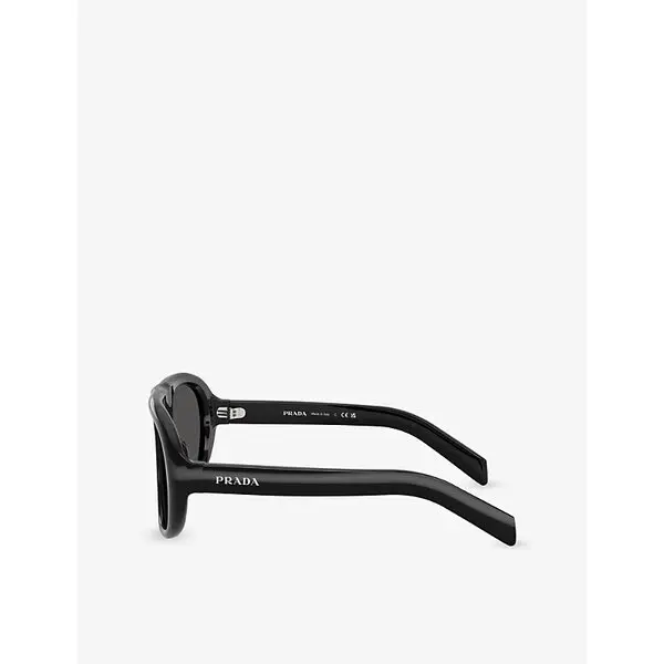 Prada Irregular-frame Acetate Sunglasses - Black