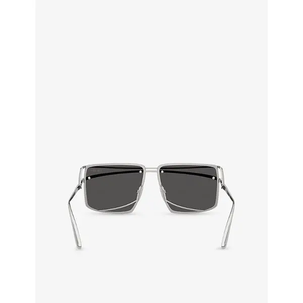 Prada Irregular-frame Metal Sunglasses - Clear