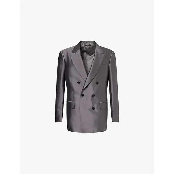 TOM FORD Double-breasted Regular-fit Silk Blazer