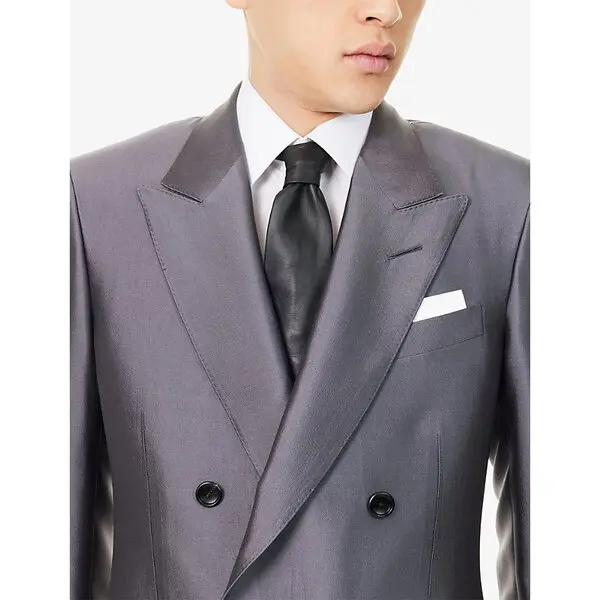 TOM FORD Double-breasted Regular-fit Silk Blazer