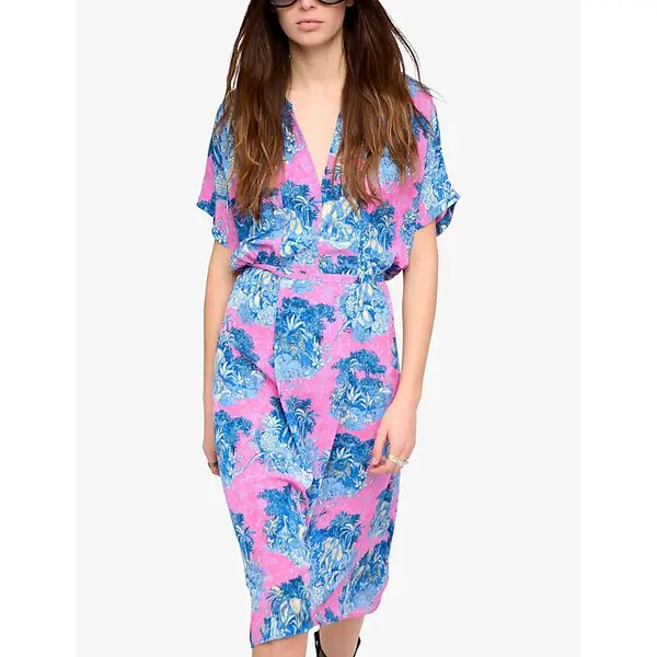 Zadig&Voltaire Riaz Graphic-print Woven Midi Dress - Lady