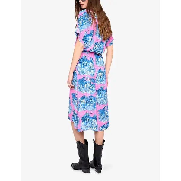 Zadig&Voltaire Riaz Graphic-print Woven Midi Dress - Lady