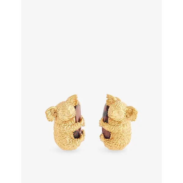Zimmermann Mira Koala Hoop Earrings - Gold Red