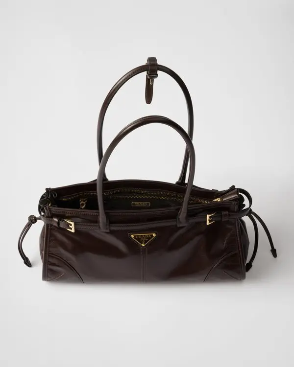 Prada Medium Leather Handbag - Brown